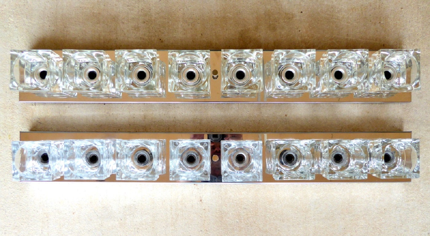 Pair of Mirage Ice Cube Sconces by Sciolari for Lightolier - Etsy