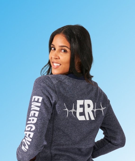 Personalized ER Nurse Jacket Emergency Nurse Full Zip Jacket - Etsy