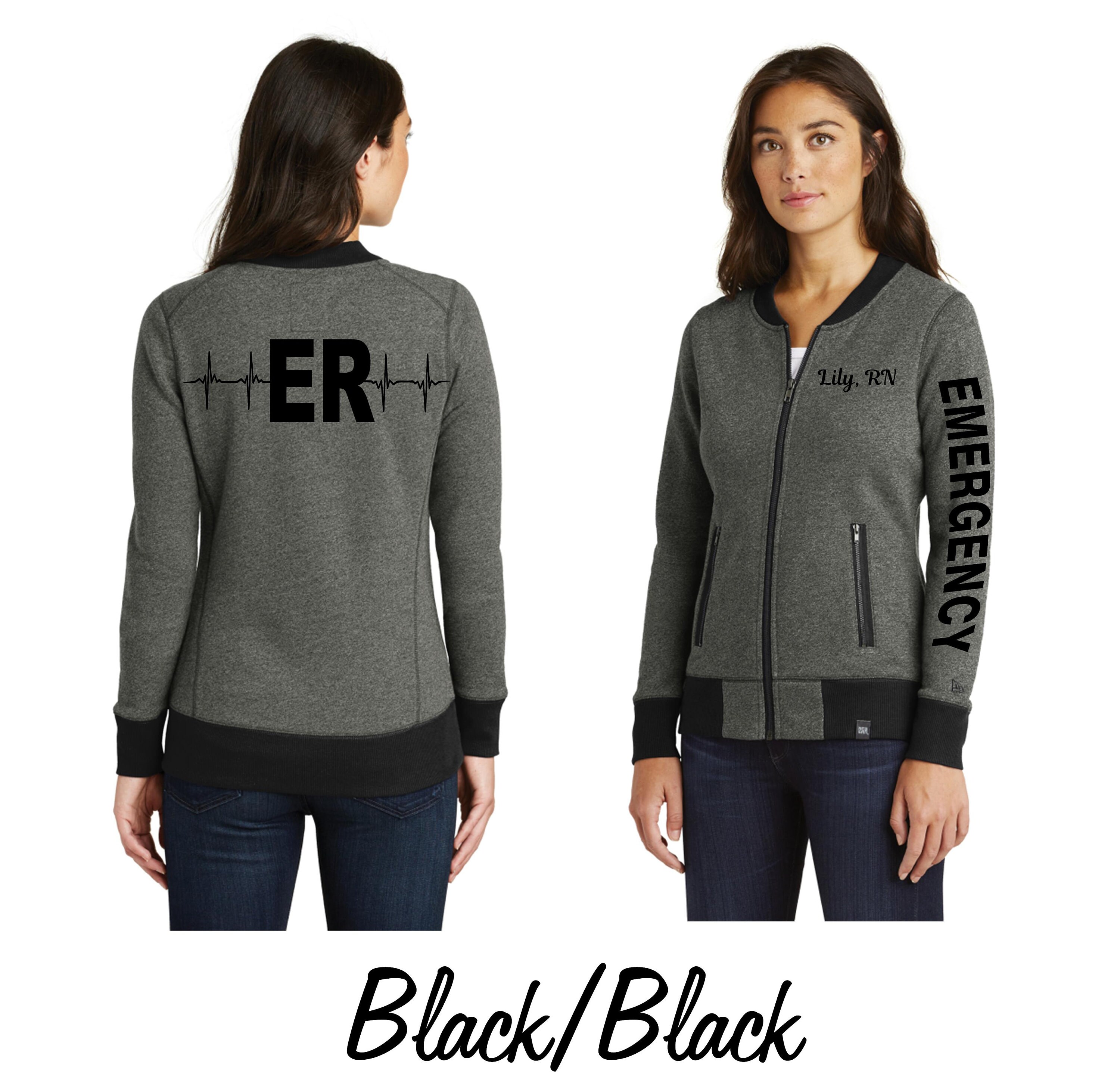 Personalized ER Nurse Jacket Emergency Nurse Full Zip Jacket - Etsy