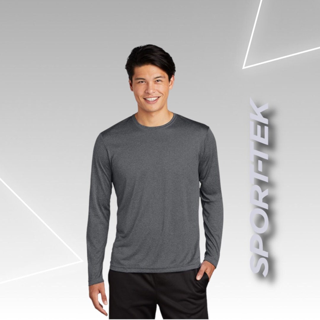 Performance Long Sleeve Shirt, Custom Heathered Tee, Dri Fit Sport Tek T Shirt - Etsy