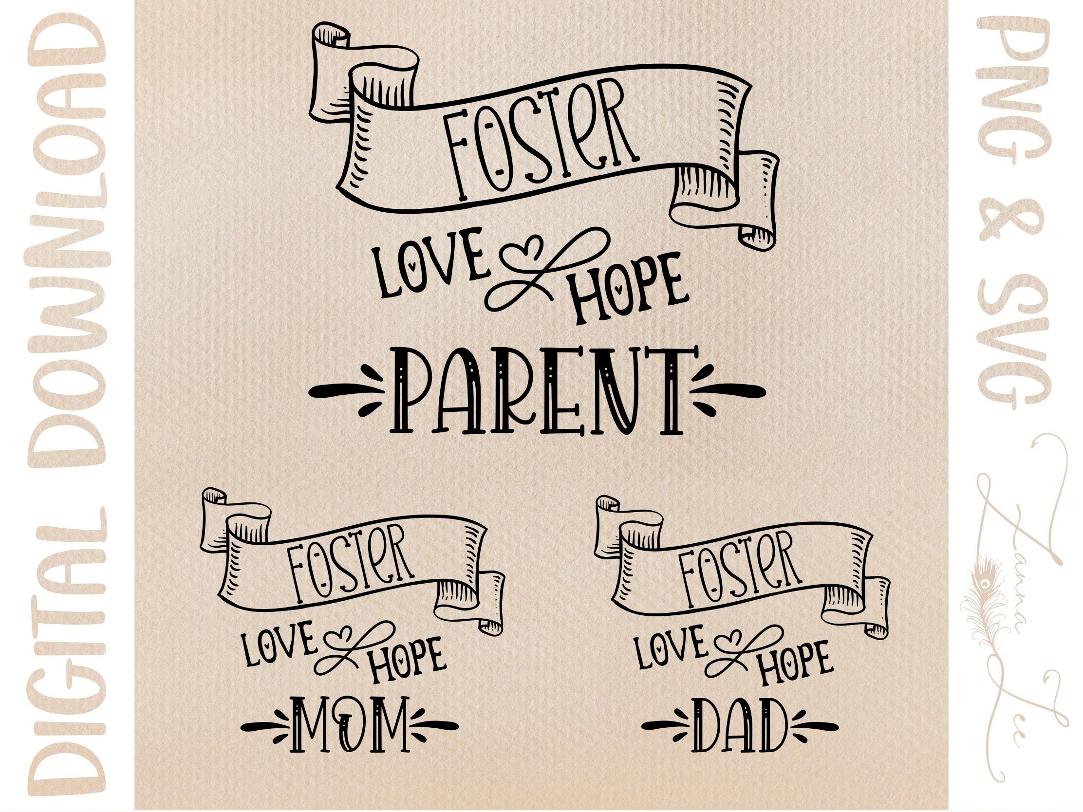 Foster Love Hope Parent Family Mom Dad Cut File Svg for Cricut ...