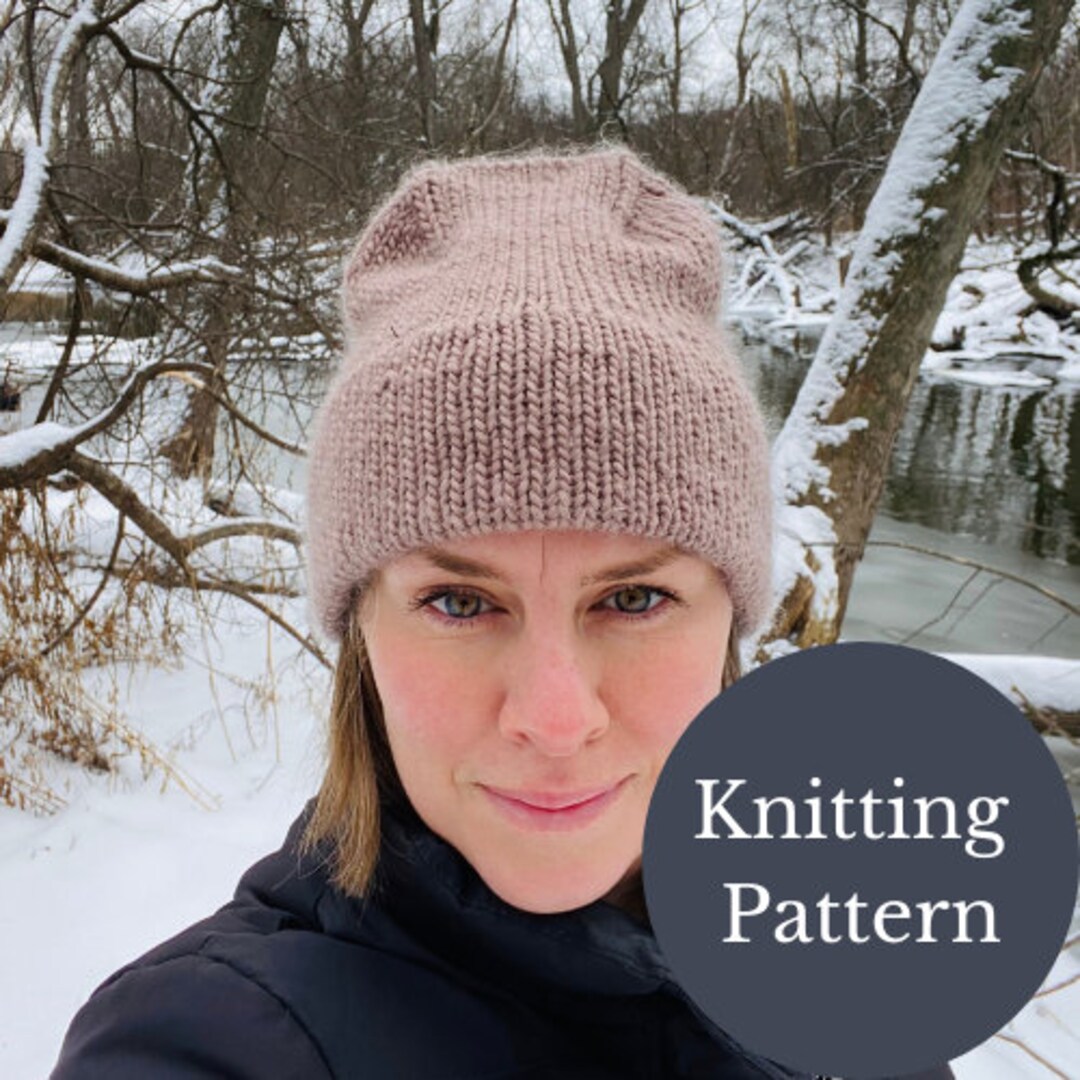 Double Brim Beanie Knitting Pattern | Beginner Knitter Hat Pattern ...