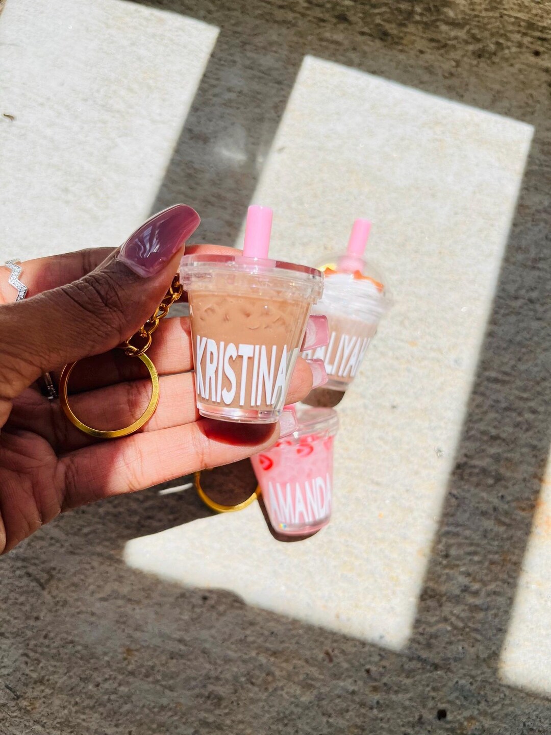 Miniature Drink Keychain - Etsy