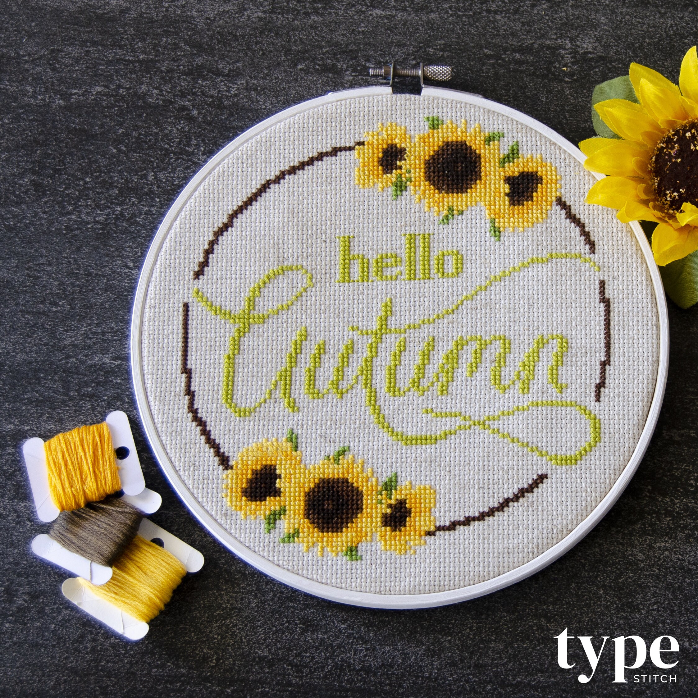 Hello Autumn Cross Stitch | PDF Download Pattern | DIY Decor - Etsy