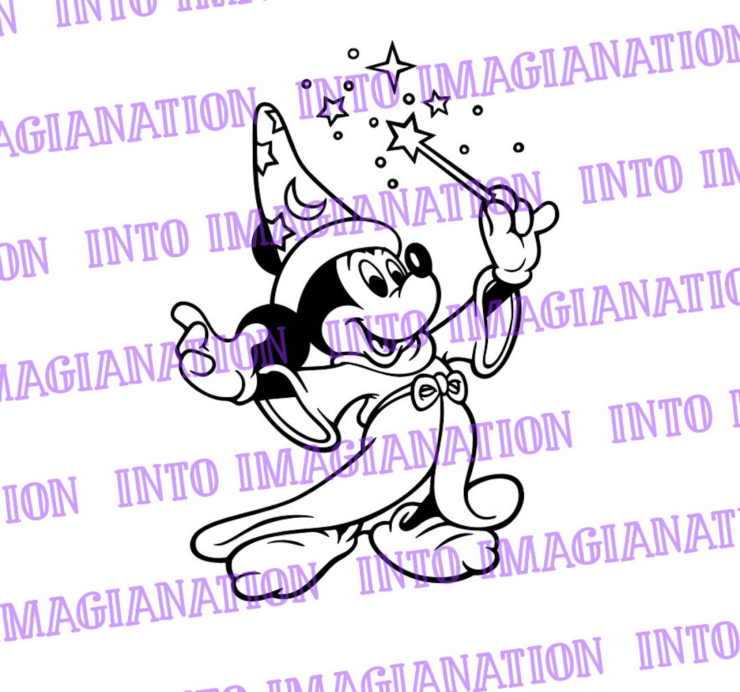 Sorcerer Mickey Cut File Mickey Mouse Fantasmic Fantasia SVG PNG PDF ...