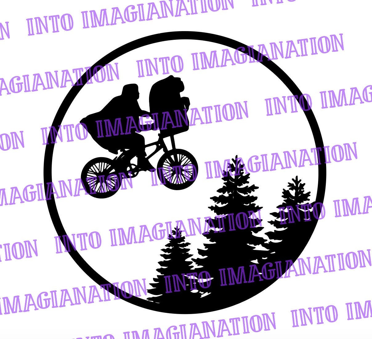ET and Elliott Flying Over the Moon SVG PNG Digital | Etsy