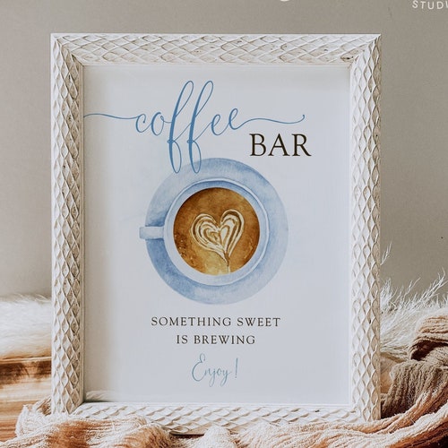 Editable Coffee Bar Sign Something Sweet is Brewing Baby - Etsy