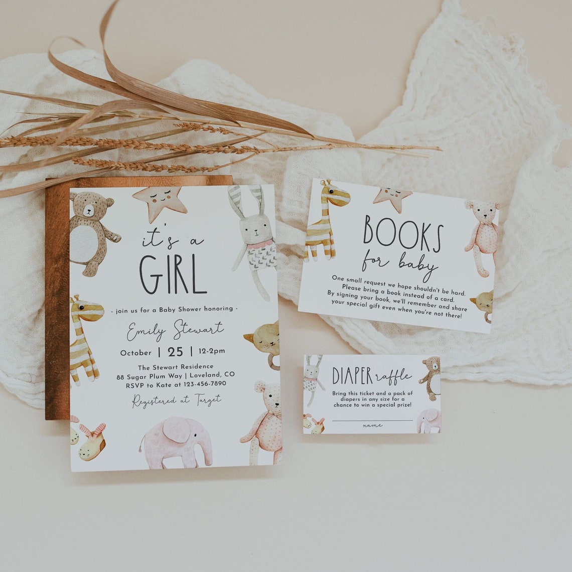 Gender Neutral Boho Baby Shower Invitation Bundle, Editable Gender ...
