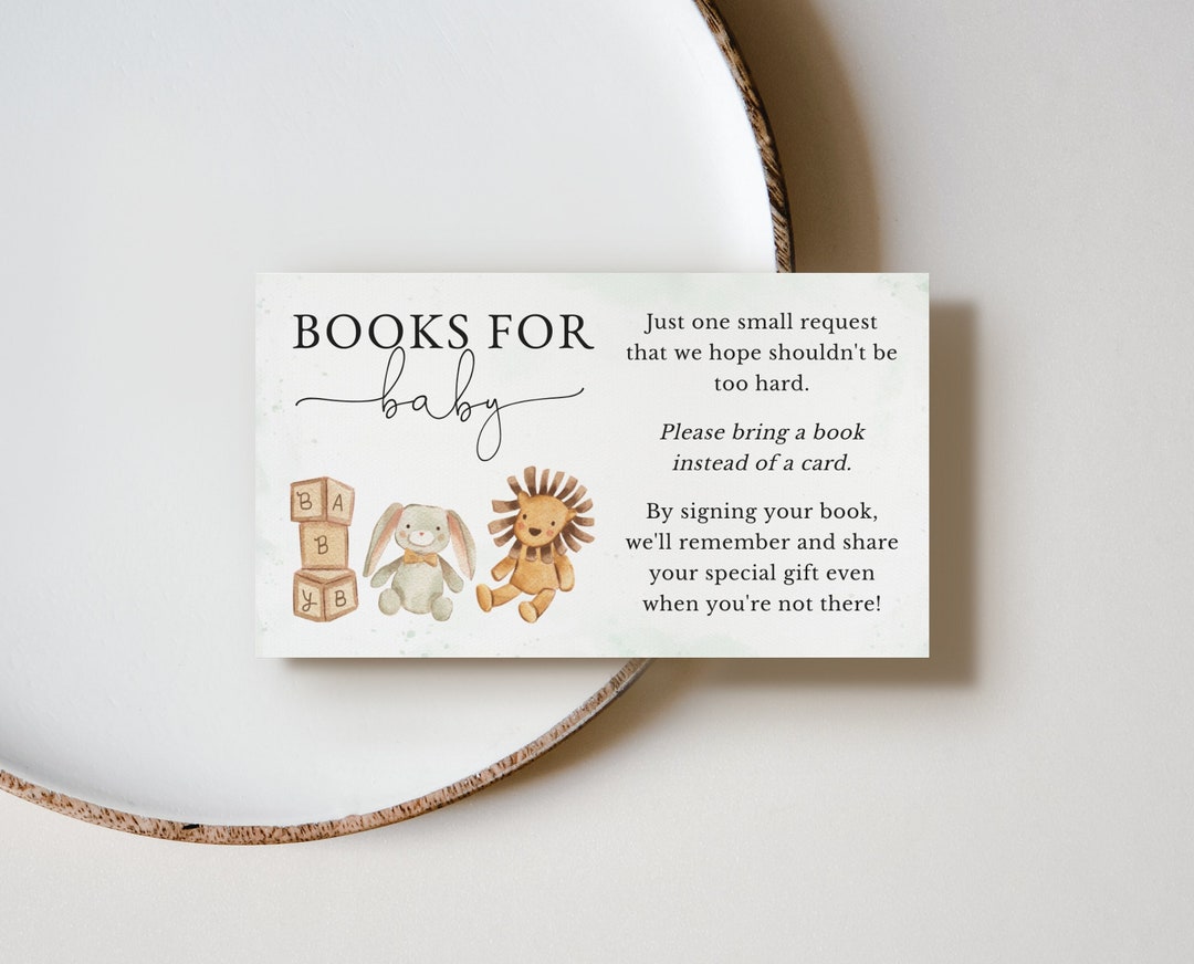 Editable Gender Neutral Books for Baby Card Beige Boho Baby - Etsy
