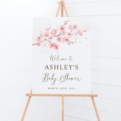 Cherry Blossom Welcome Sign Template Editable Spring Japanese - Etsy