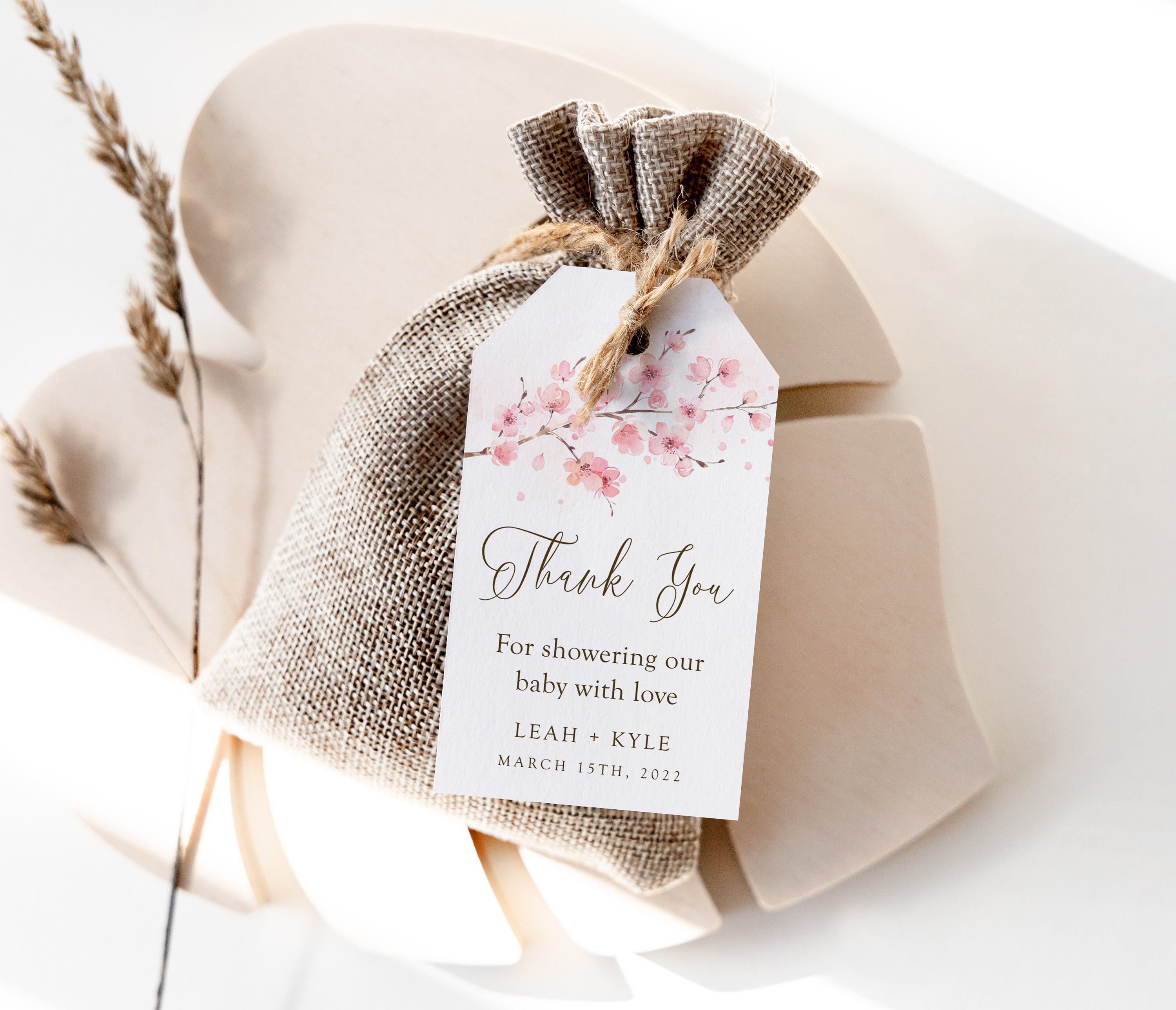 Spring Baby Shower Invitation Bundle, Editable Sakura Cherry Blossom ...