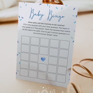Sprinkle Baby Bingo Game Template, Editable Oh Boy Sprinkles Bingo Card ...