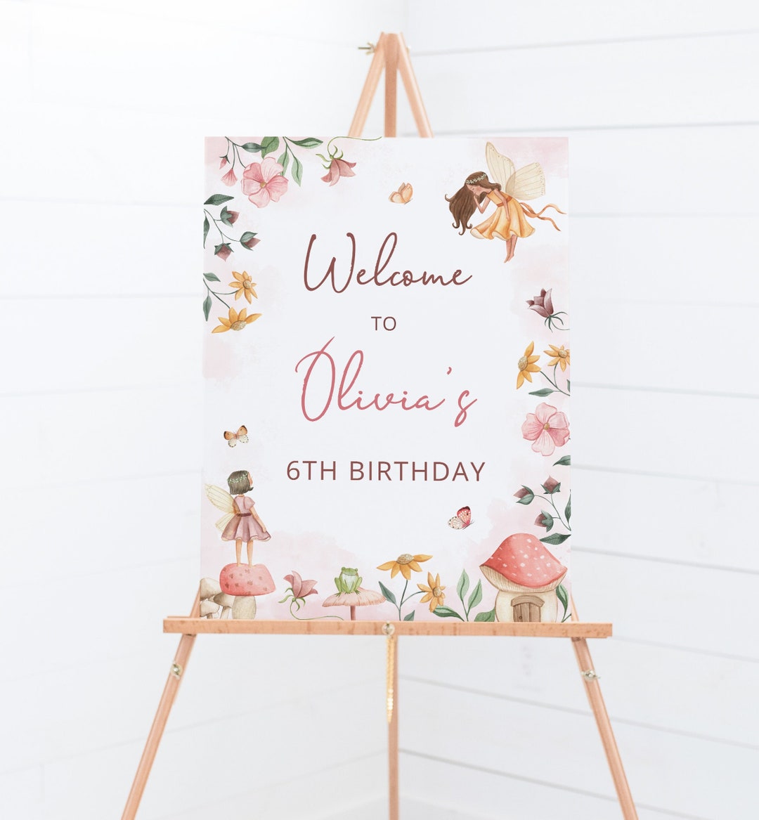 Fairy Birthday Welcome Sign, Editable Fairy Garden Sign, Magical Fairy ...