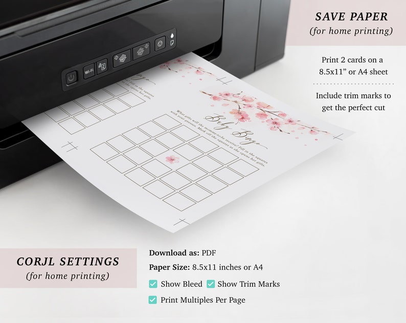 Editable Cherry Blossom Bingo Game Japanese Sakura Pink - Etsy