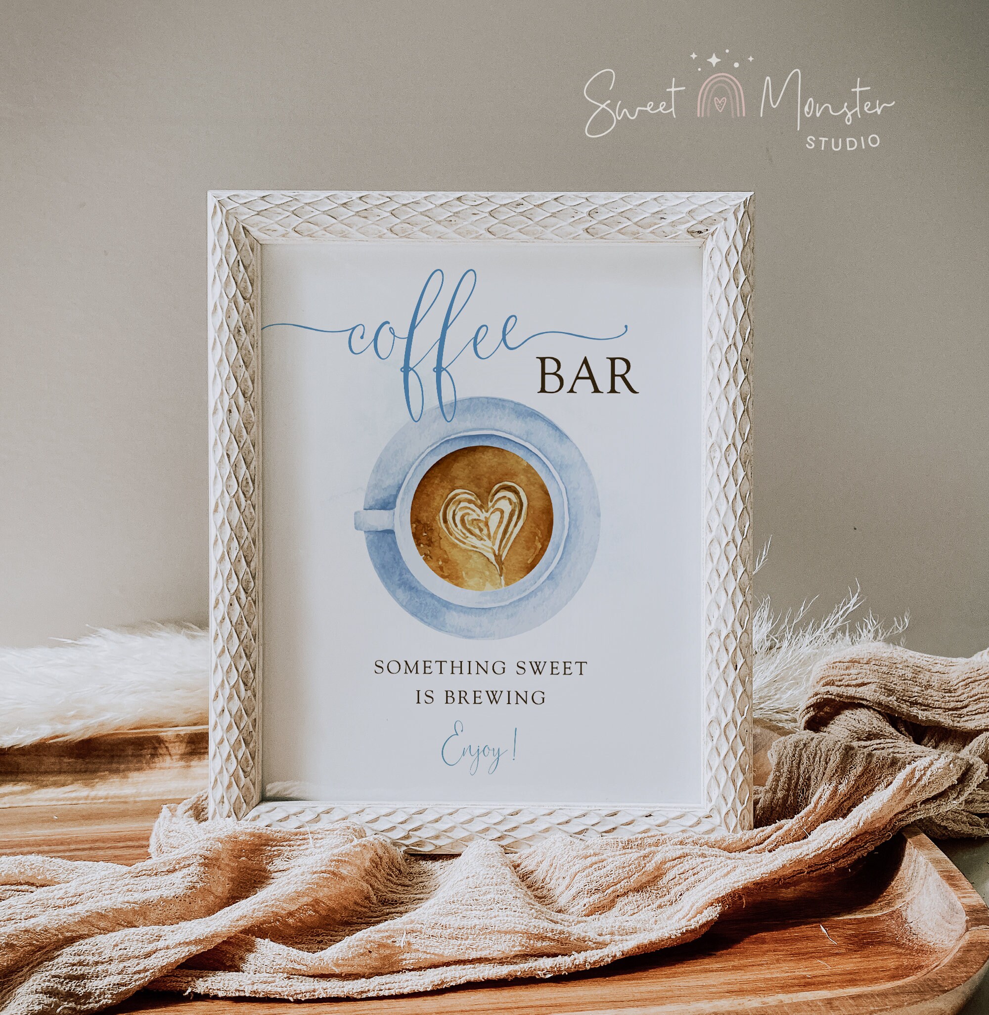 Something Sweet is Brewing Sign Bundle, 6 Baby Shower Signs, Coffee ...