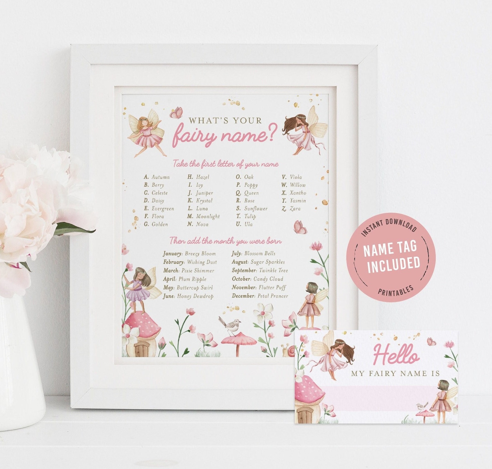 What is Your Fairy Name Birthday Game, Enchanted Fairy Garden Party ...