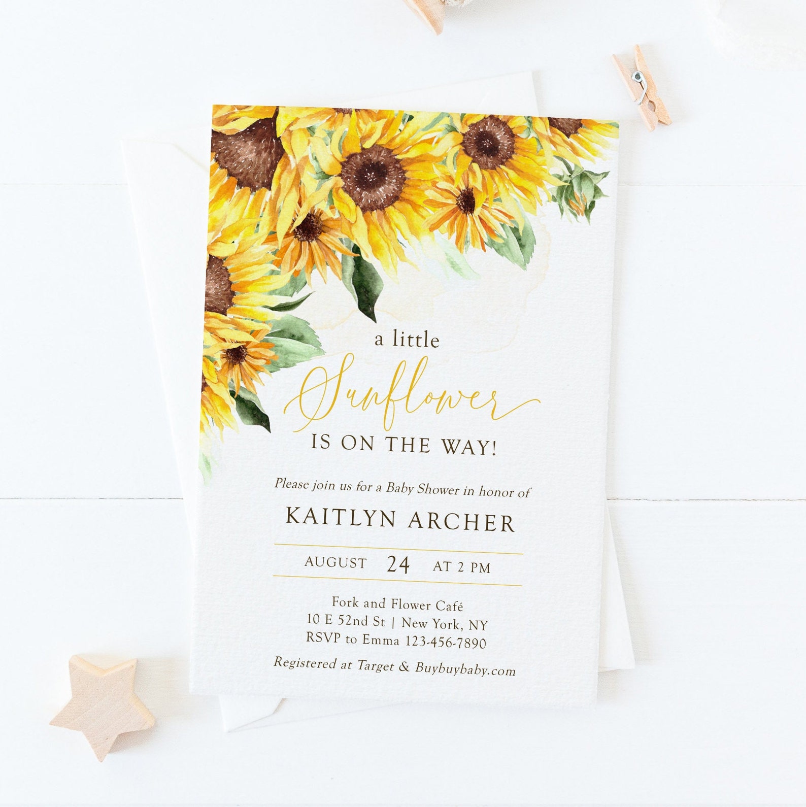 Sunflower Baby Shower Invitation Editable Sunflower Invite - Etsy