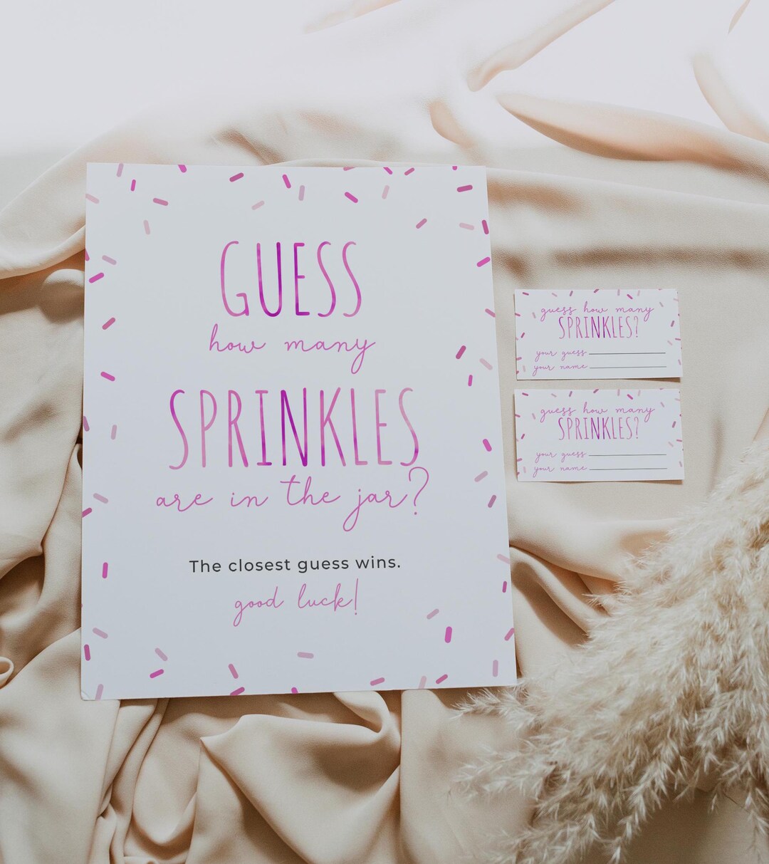 Guess How Many Sprinkles Are in the Jar Game, Editable Girl Pink ...