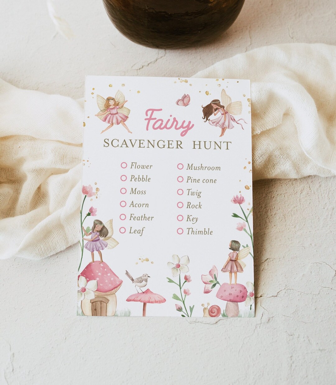 Editable Fairy Scavenger Hunt Game, Enchanted Fairy Garden Birthday ...