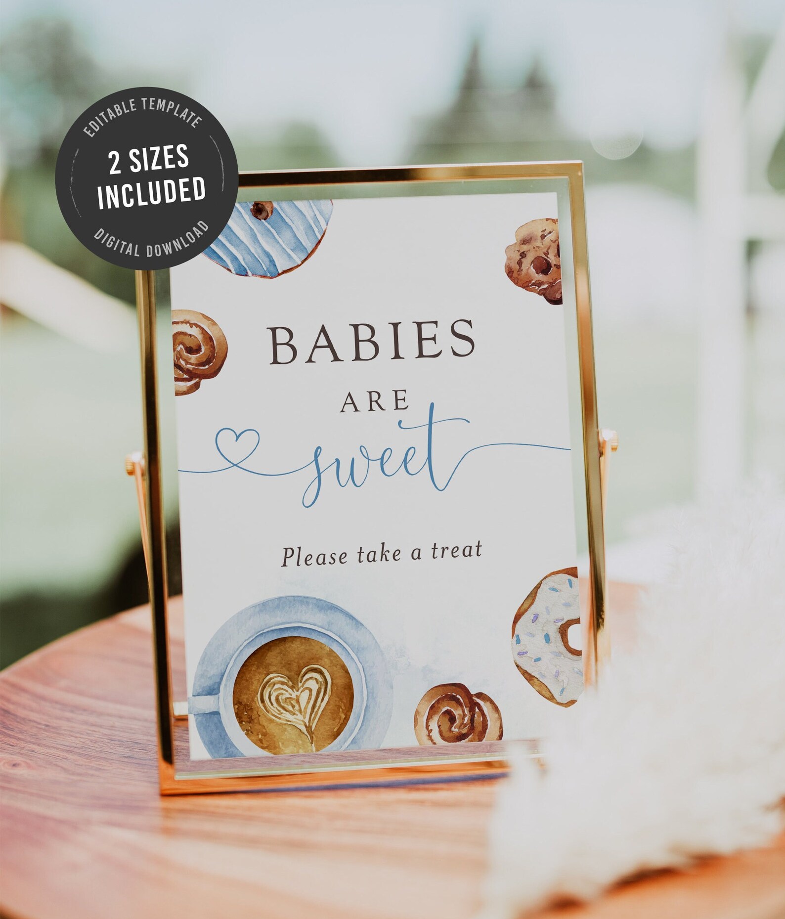 Something Sweet is Brewing Sign Bundle, 6 Baby Shower Signs, Coffee ...