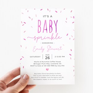 Editable Baby Shower Sprinkle Invitation Template, It's a Baby Sprinkle ...