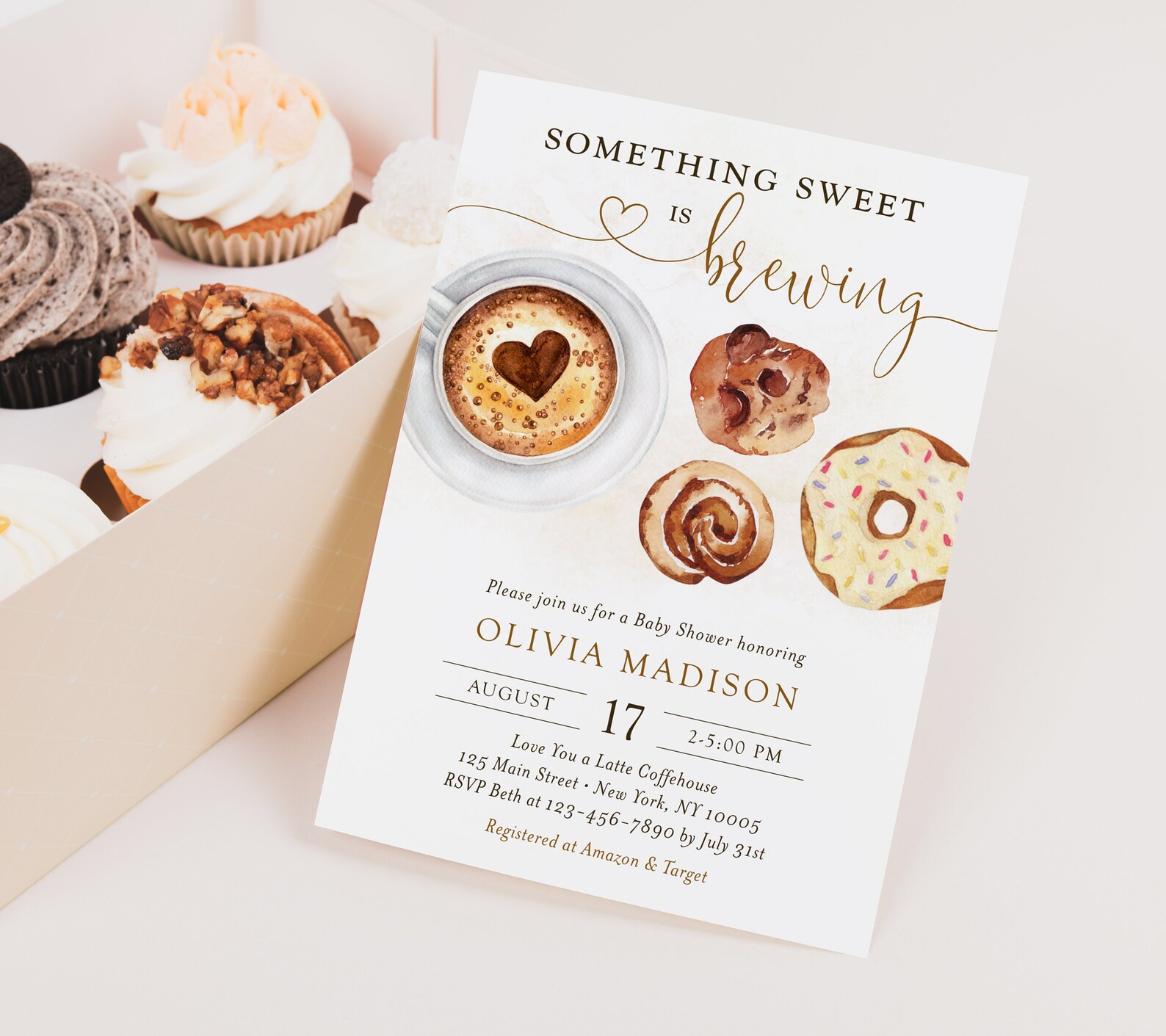 Editable Coffee Welcome Sign Something Sweet is Brewing Baby - Etsy