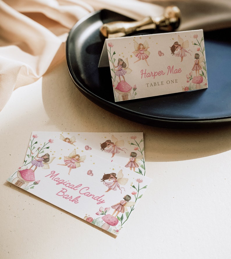 Fairy Birthday Party Food Labels, Editable Fairies Buffet Tent Card ...