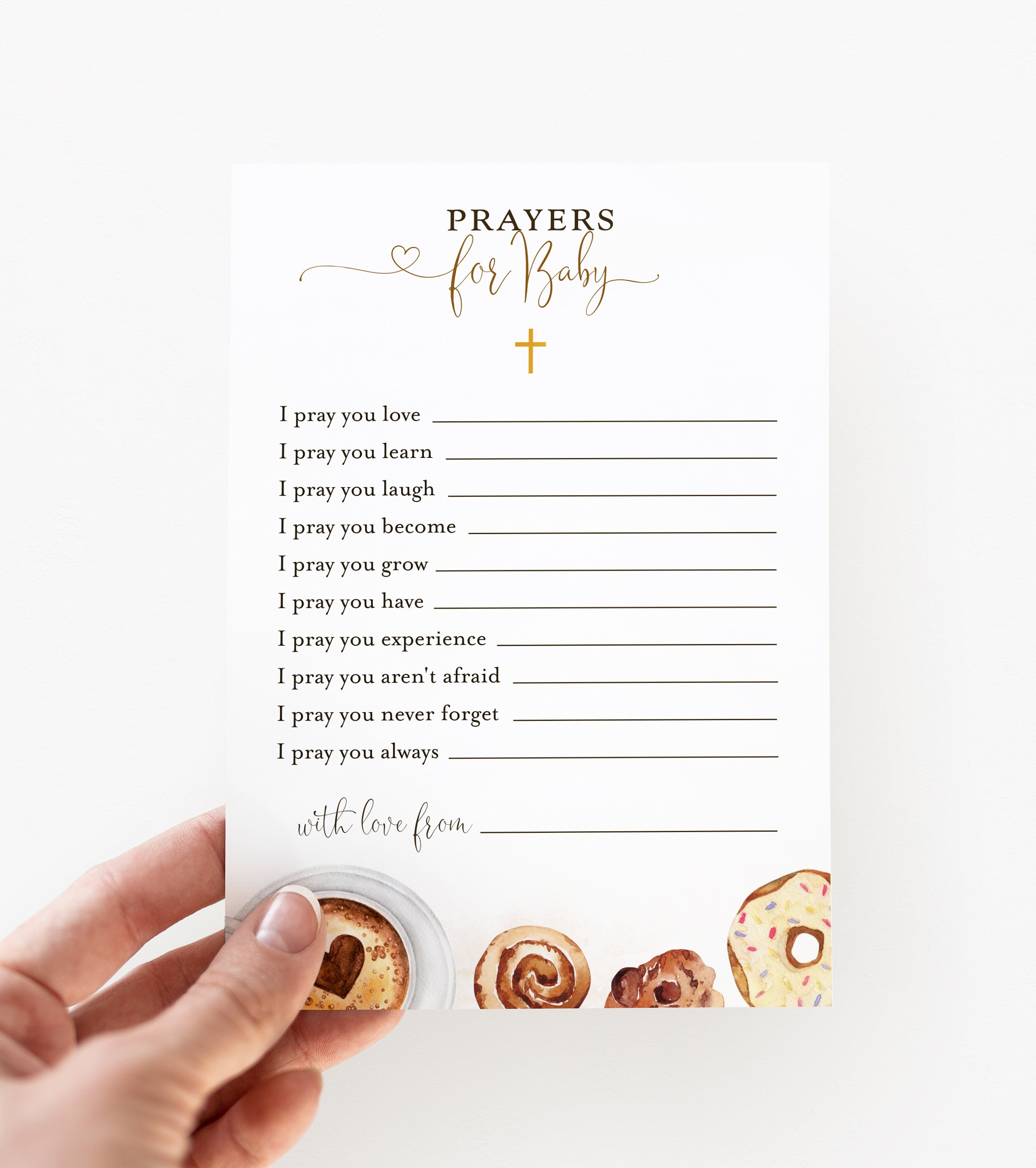 Editable Coffee Prayers for Baby Card Template Printable - Etsy