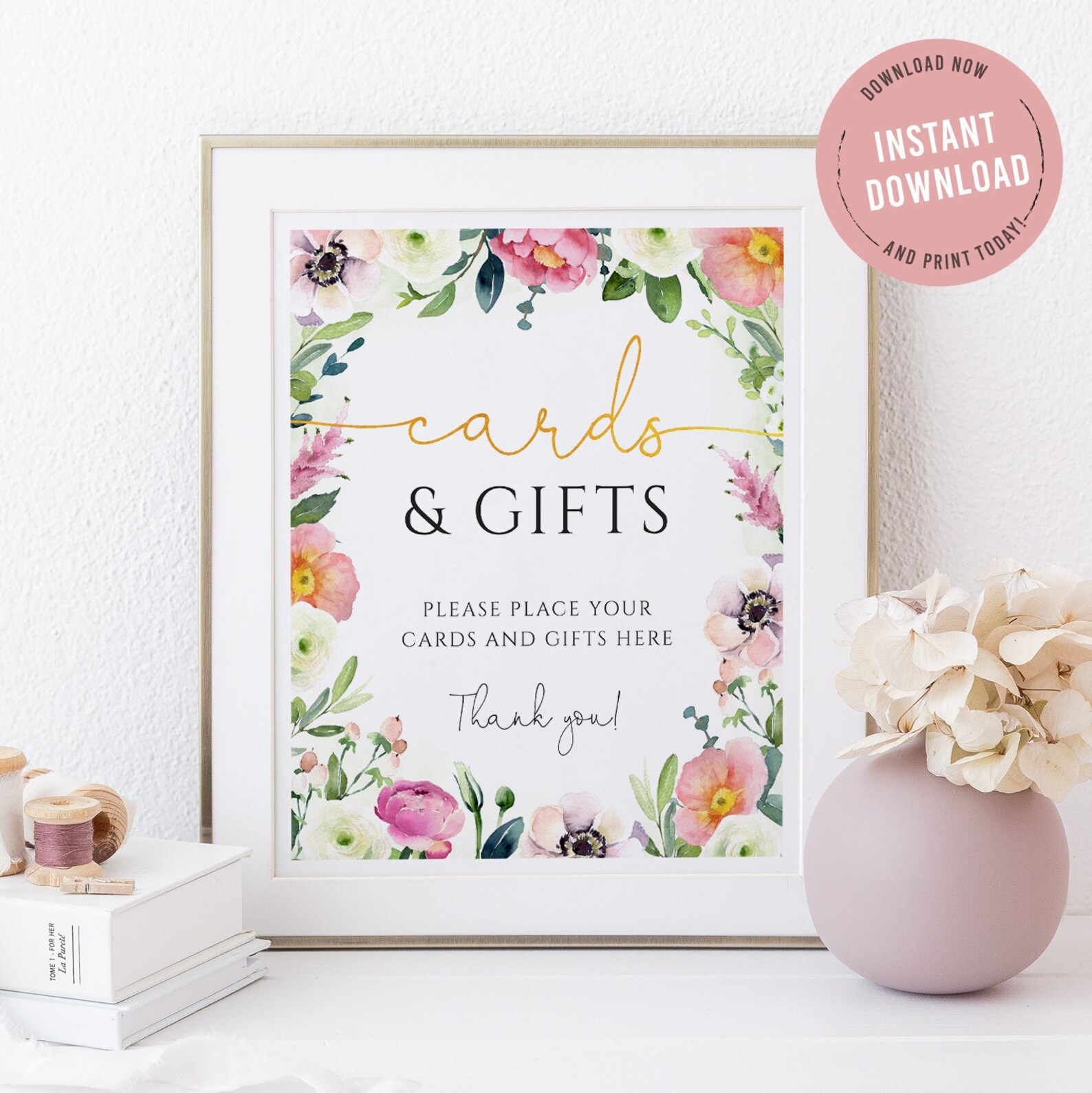 Floral Garden Cards and Gifts Sign Printable Baby in Bloom - Etsy