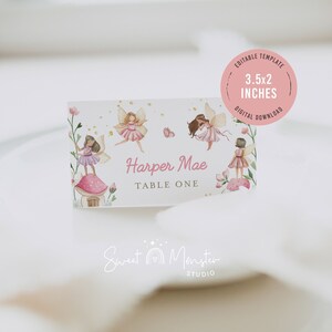 Fairy Birthday Party Food Labels, Editable Fairies Buffet Tent Card ...