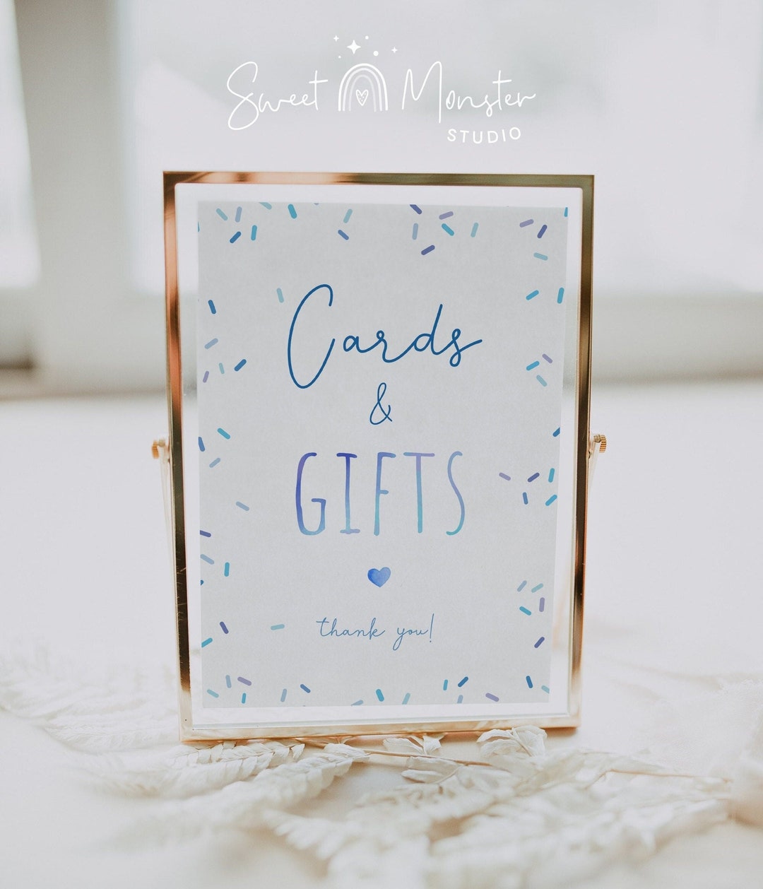 Sprinkle Cards and Gifts Table Sign, Editable Sprinkles Baby Shower ...
