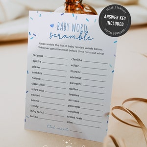Sprinkle Baby Word Scramble Game With Answer Key, Editable Sprinkles ...
