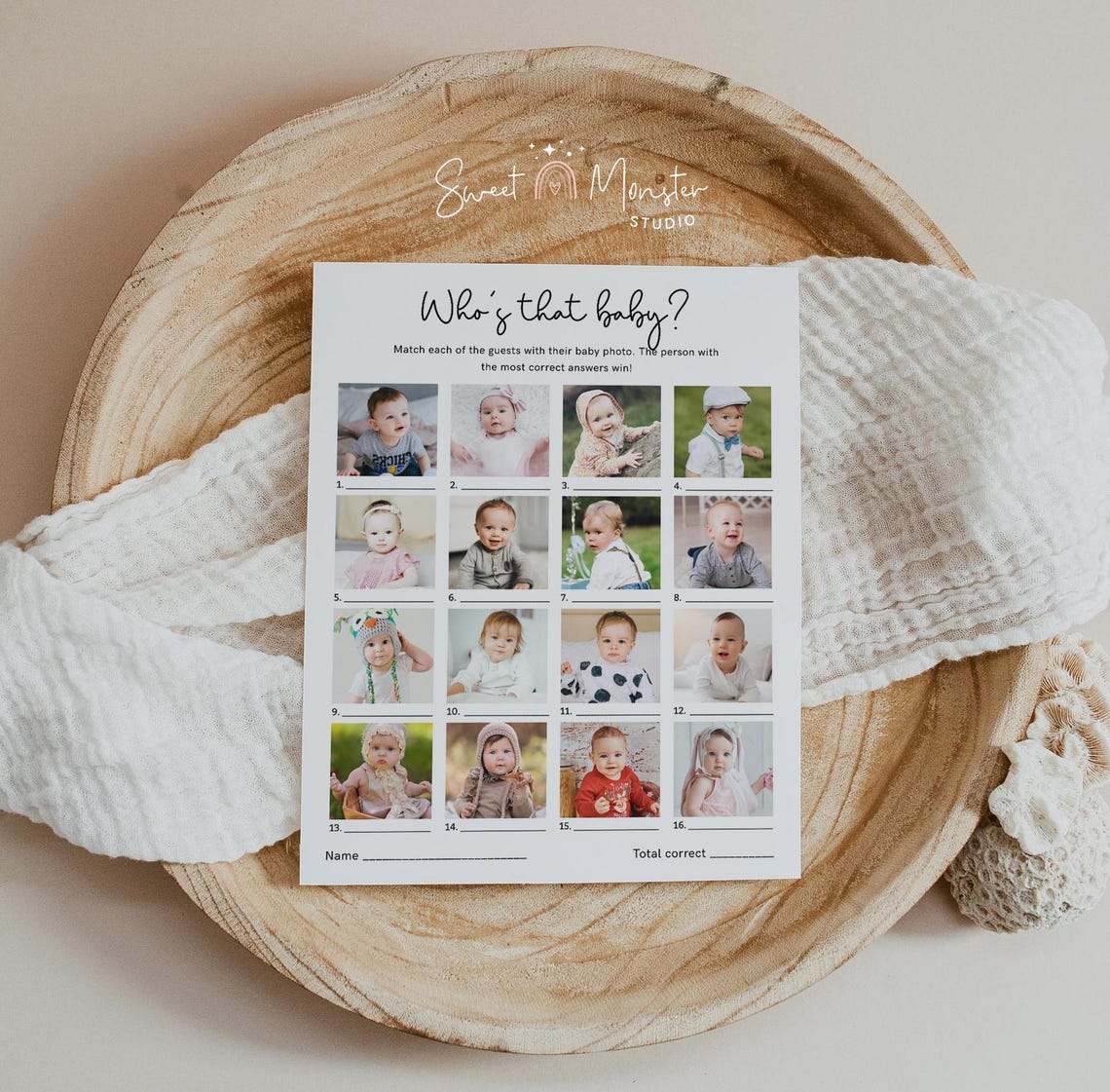 Who's That Baby Game, Minimalist Guess the Baby Photo Baby Shower Game ...