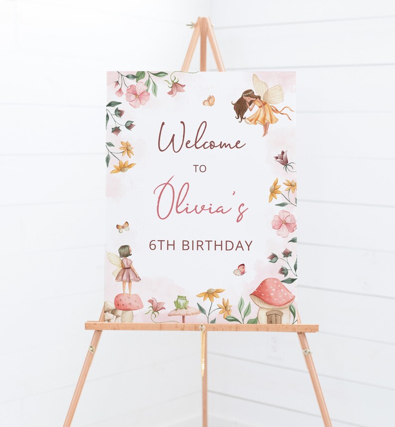 Fairy Birthday Welcome Sign Editable Fairy Garden Sign - Etsy