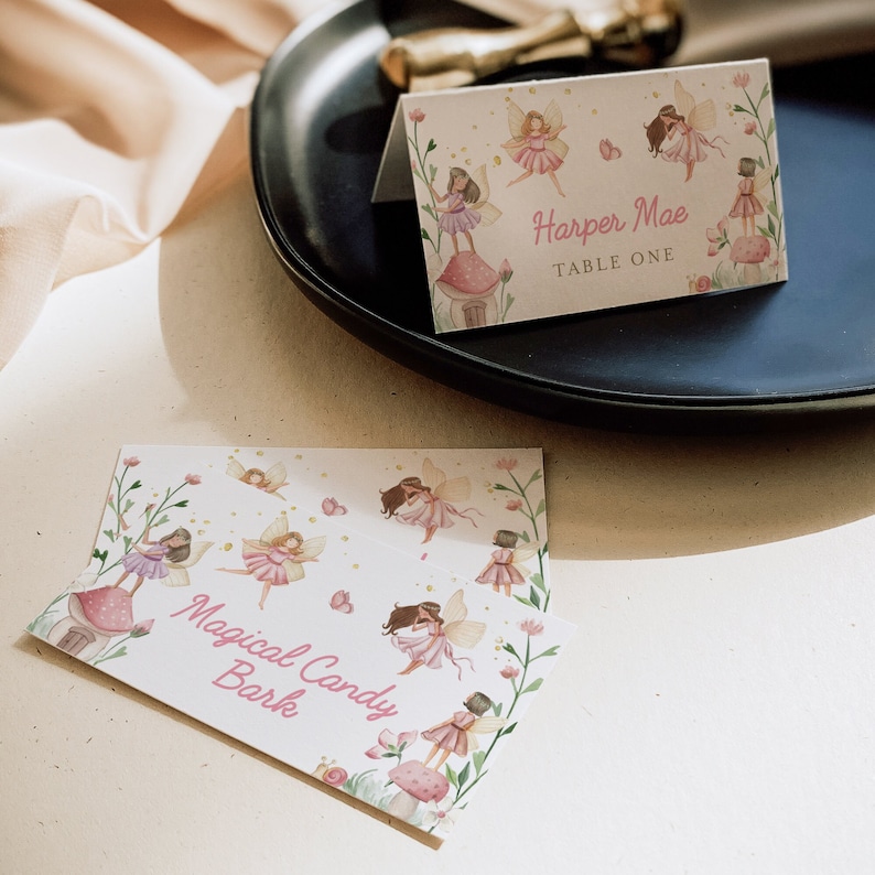 Fairy Birthday Party Food Labels Editable Fairies Buffet Tent - Etsy