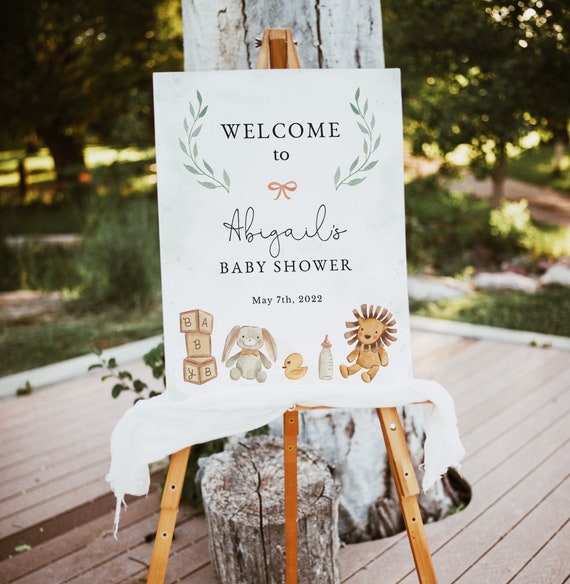 Gender Neutral Baby Shower Welcome Sign Template Editable - Etsy