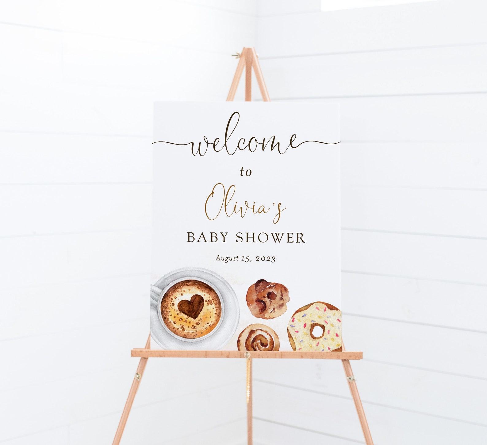 Editable Coffee Welcome Sign Something Sweet is Brewing Baby - Etsy