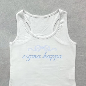 Sigma Kappa Cross Stitch Crop Tank // Sig Kap Bid Day, Big Little Shirt ...