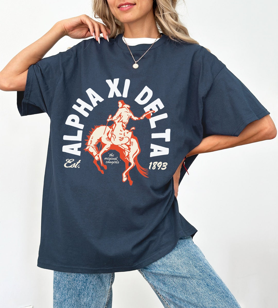 Alpha Xi Delta Bronco Comfort Colors Tee // Aesthetic Western Sorority ...