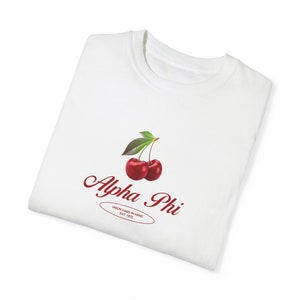 Alpha Phi Cherry Comfort Colors Tee // Vintage Aesthetic Aphi, Alpha ...