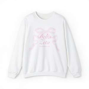Delta Zeta Bow Sweatshirt // Sorority Trendy Crewneck // Delta Zeta, DZ ...