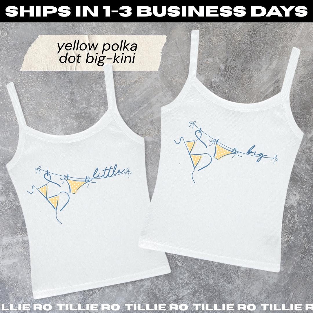 Yellow Polka Dot Big-kini // Bikini Clothesline Sorority Shirts ...