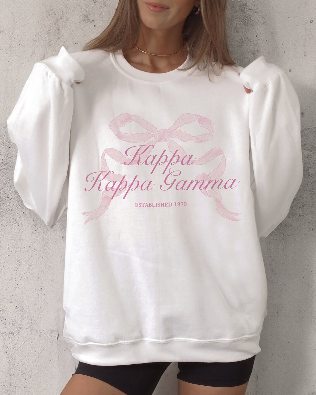 Kappa Kappa Gamma Bow Sweatshirt // Sorority Trendy Crewneck // Kappa ...