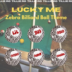 Zebra Print Billiard Ball Big & Little Reveal Shirts // Lucky Me, Wild ...