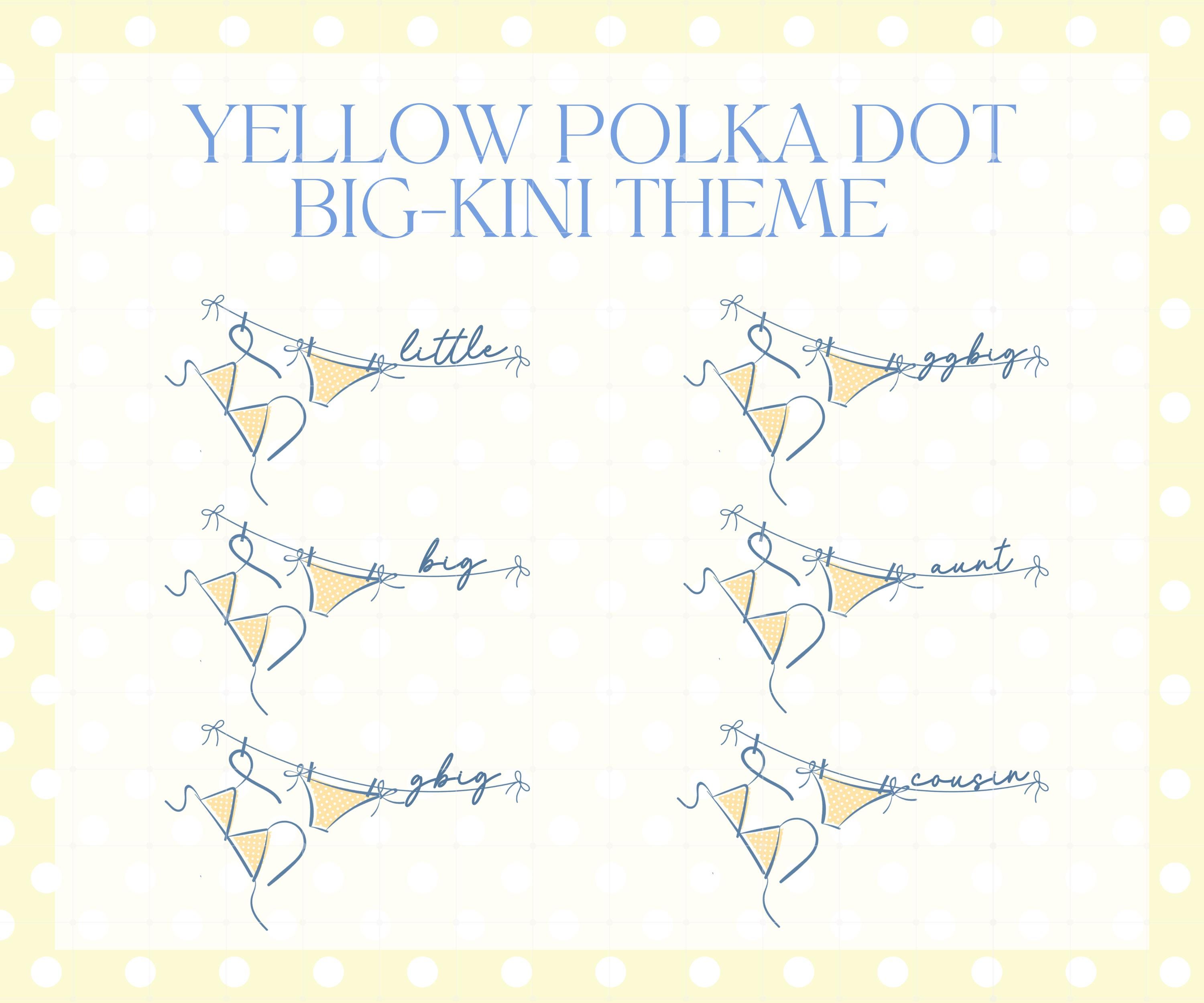 Yellow Polka Dot Big-kini // Bikini Clothesline Sorority Shirts ...