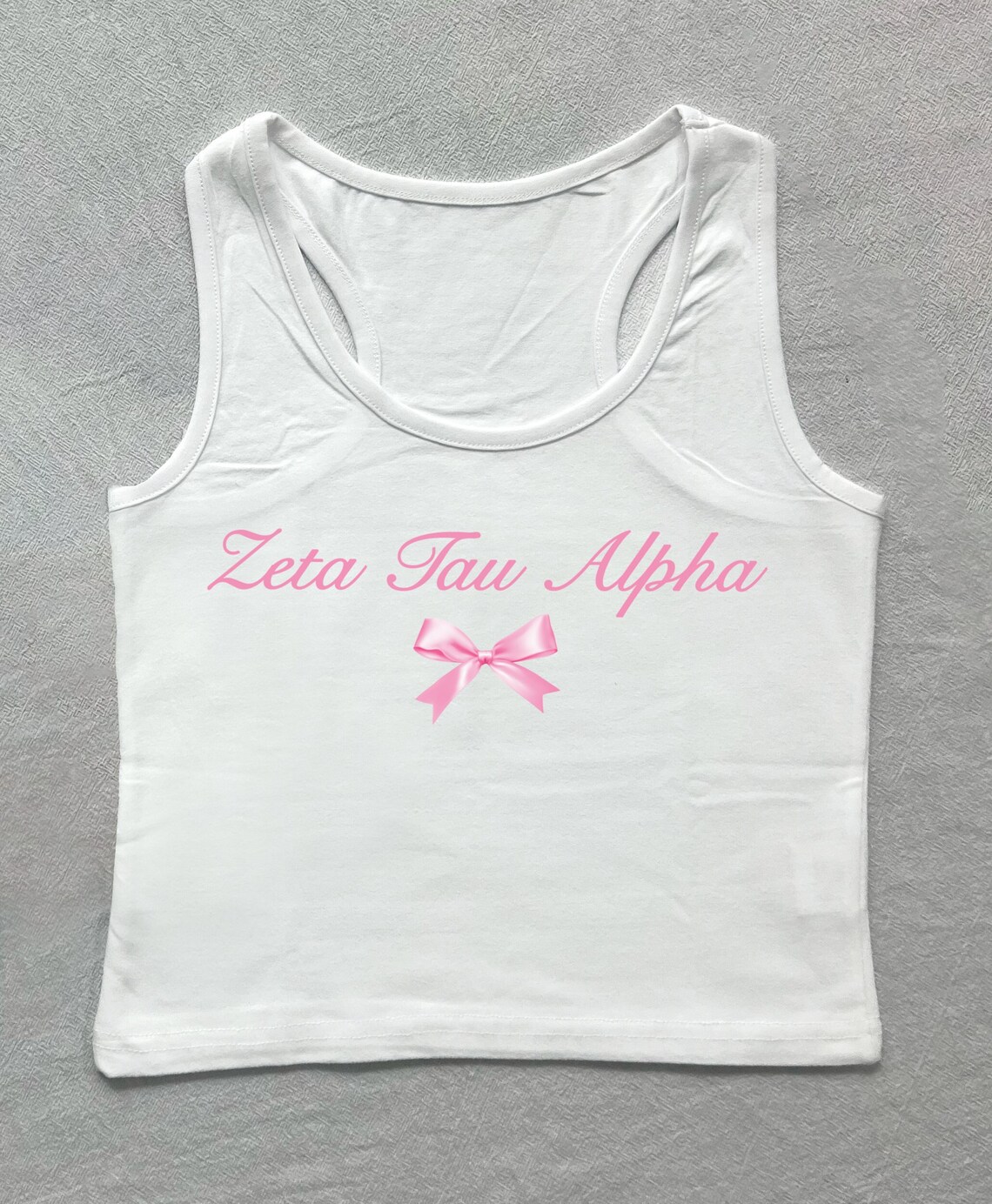 Zeta Tau Alpha Bow Crop Tank // Zeta, ZTA Bid Day, Big Little Shirt ...