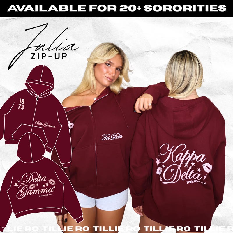 Sorority Zip up Sweaters - Etsy