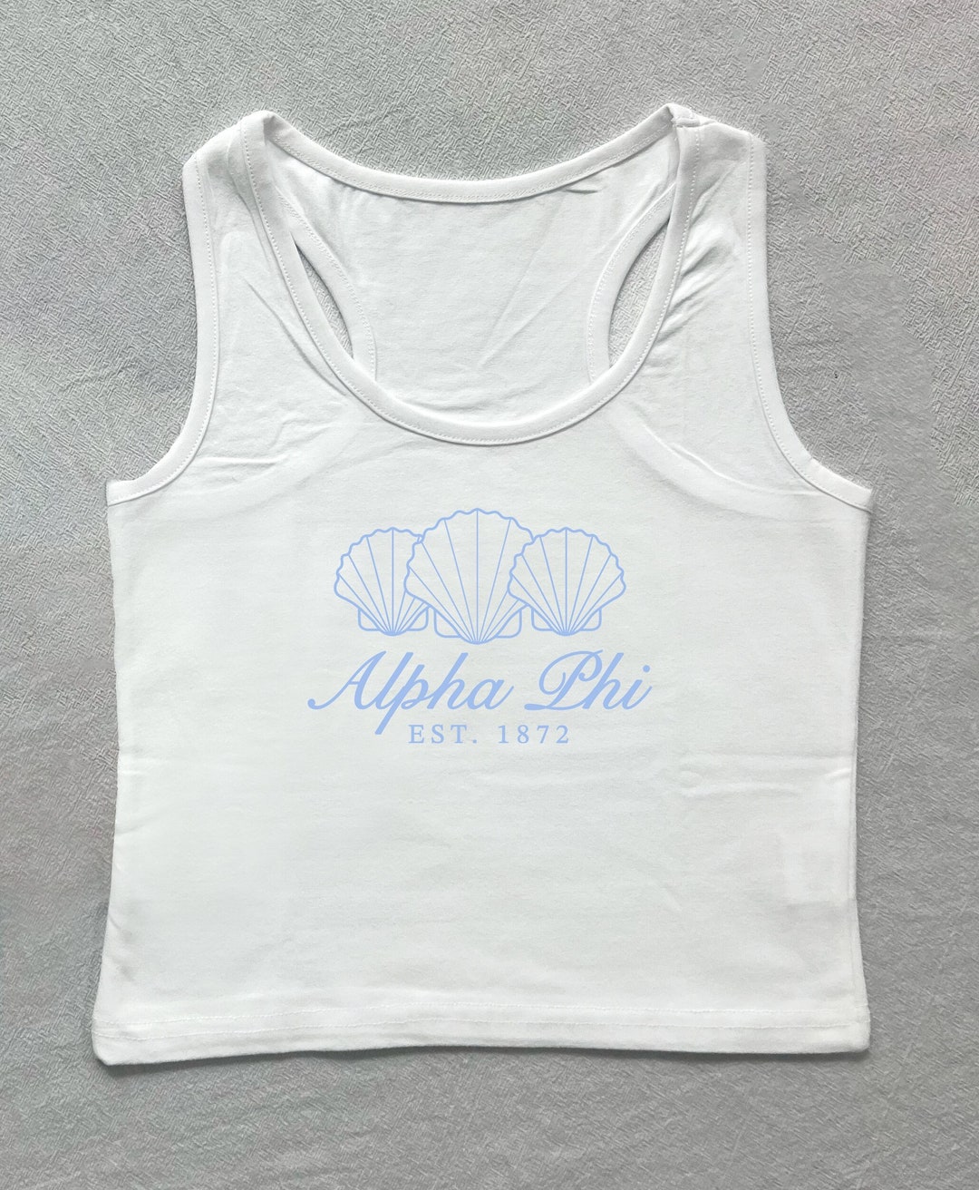 Coastal Alpha Phi Cropped Tank // Aphi Bid Day, Big Little Shirt // Happy as a Clam Coastal ...