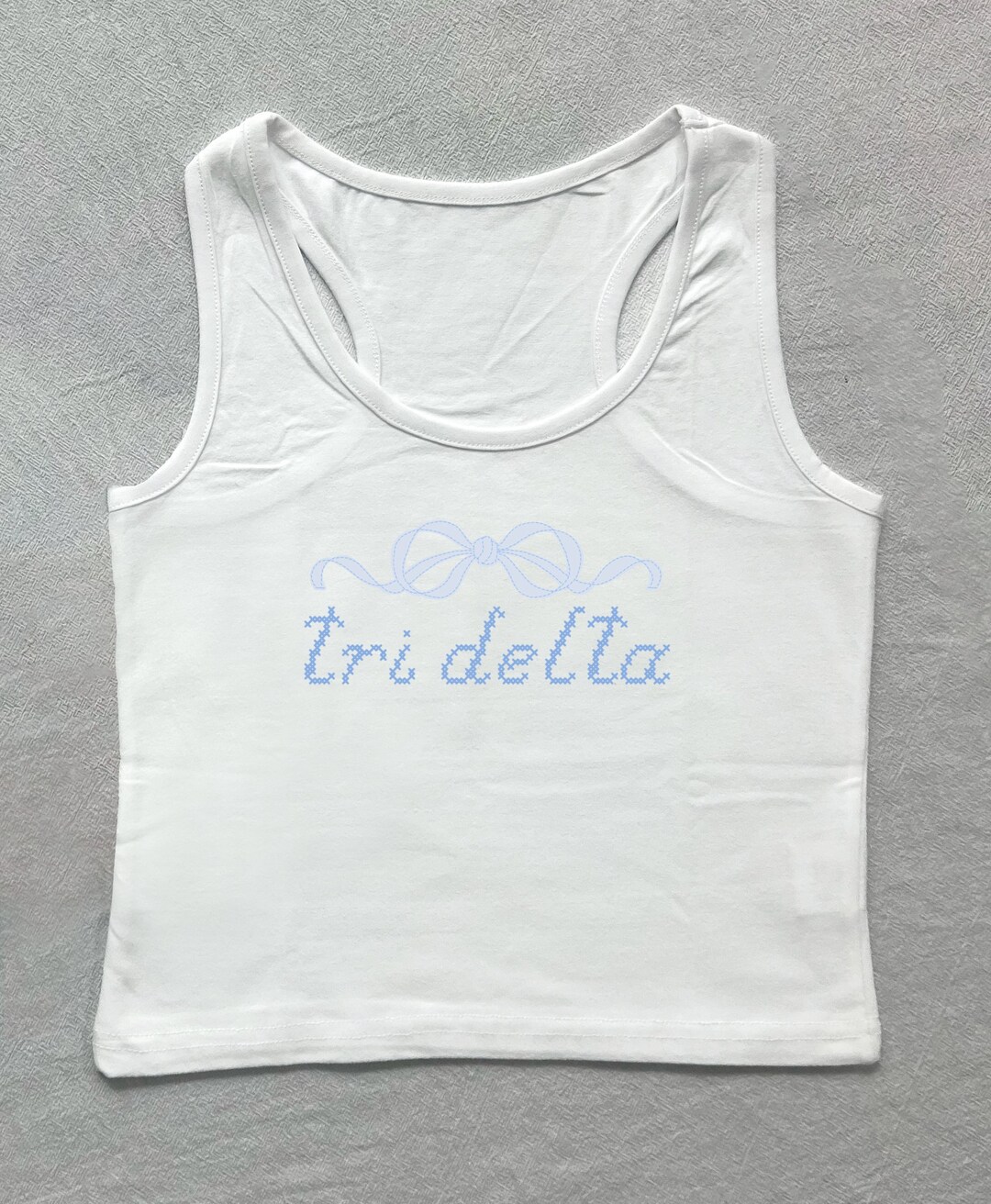 Tri Delta Cross Stitch Crop Tank // Tri Delt Bid Day, Big Little Shirt ...