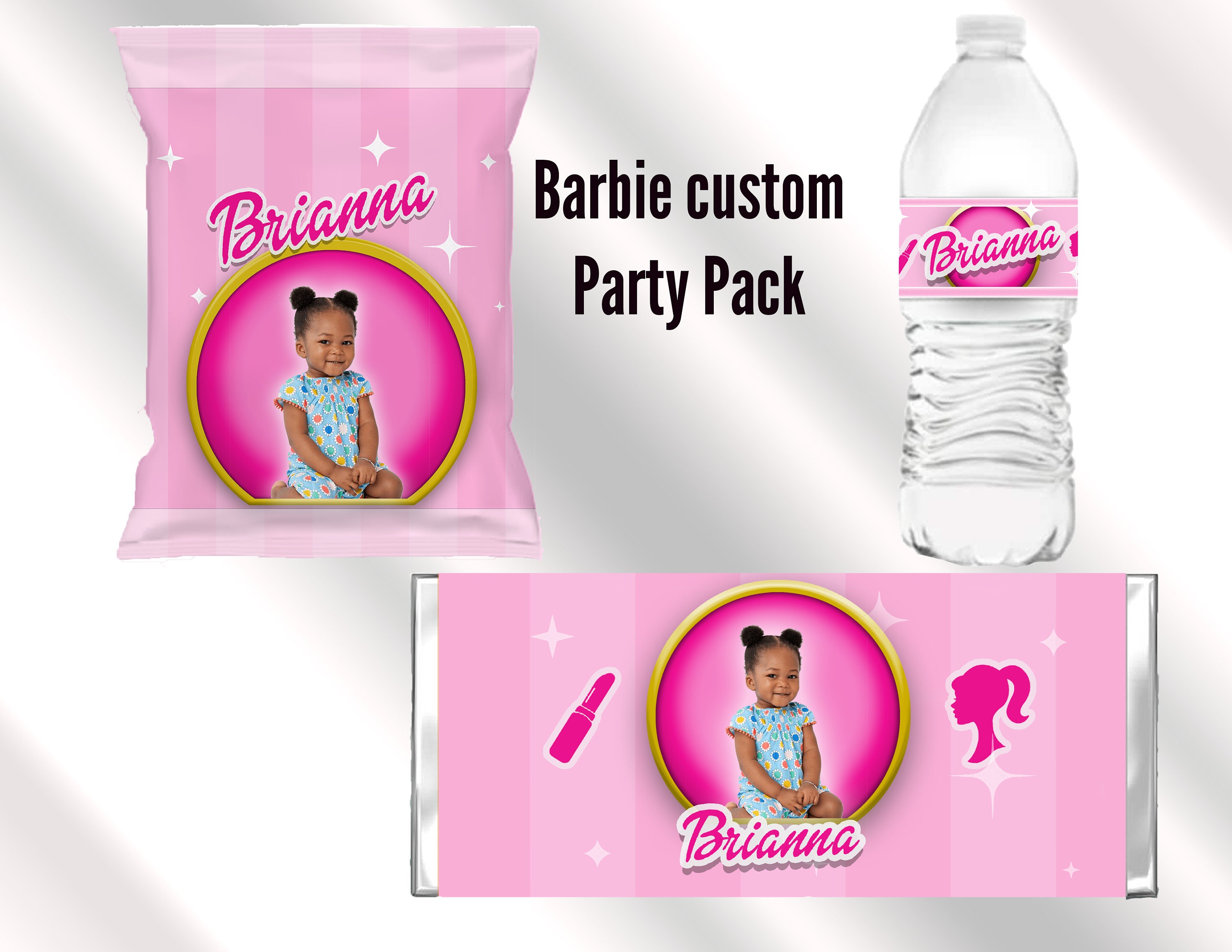 Barbie Chip Bags and Water Bottle Labels for Kids Birthday Parties - Etsy